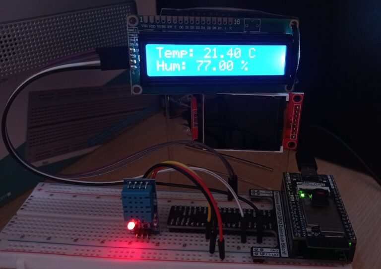 DHT11 en ESP32 con salida a LCD1602
